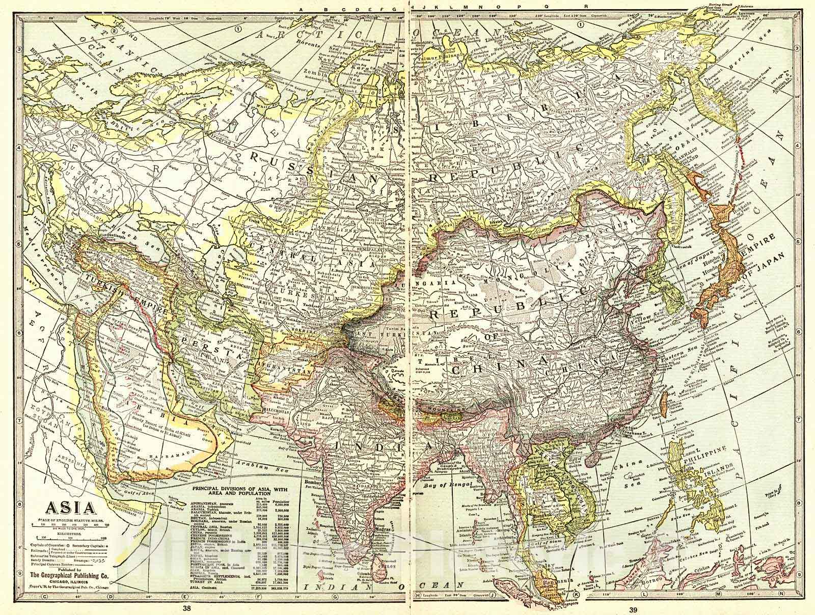 Historic Map : 1922 Asia : Vintage Wall Art – Historic Pictoric