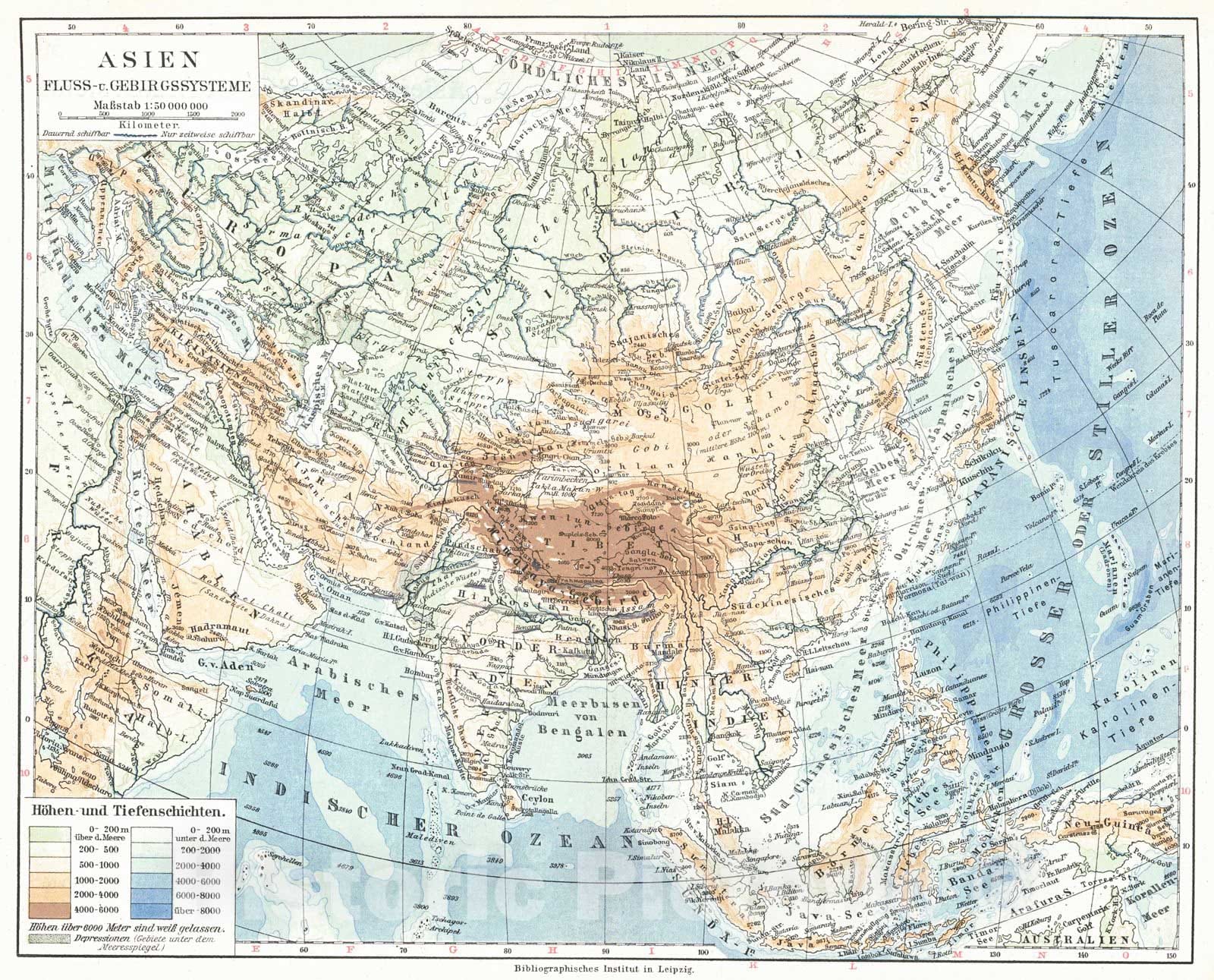 Historic Map : 1924 Asien : Vintage Wall Art – Historic Pictoric