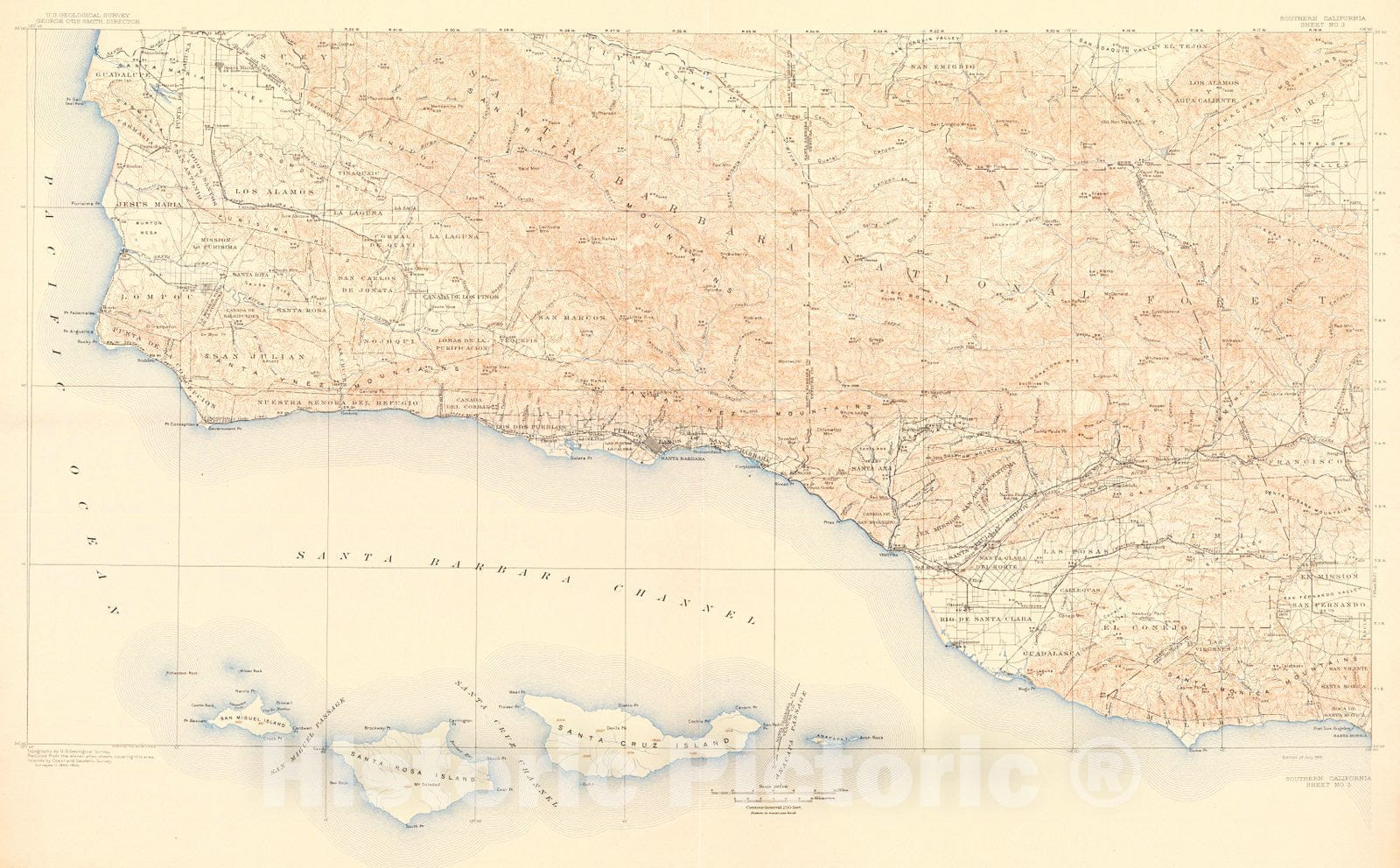 Historic Map : 1910 Southern California, Sheet 3 : Vintage Wall Art ...