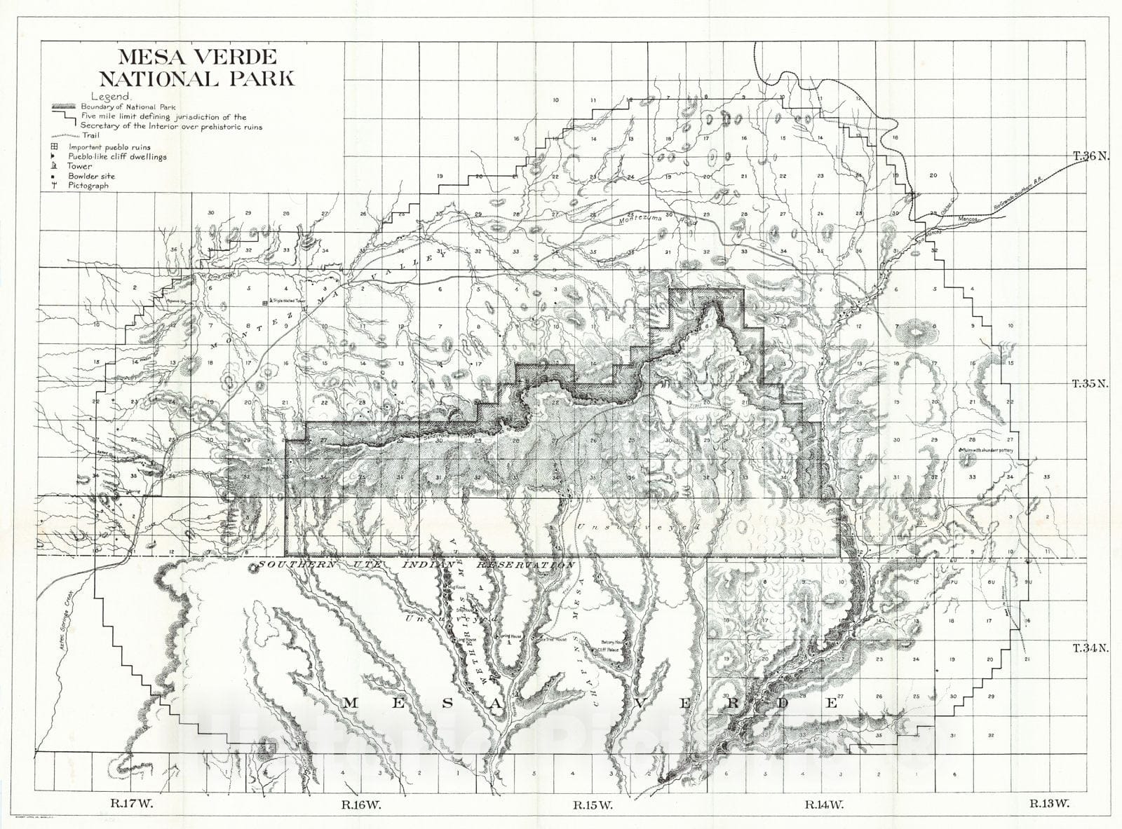 Historic Map : 1900 Mesa Verde National Park : Vintage Wall Art ...