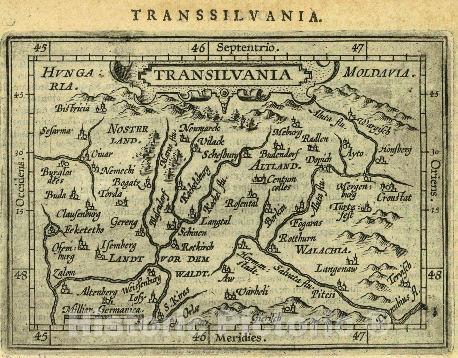 Historic Map : 1601 Transsilvania : Vintage Wall Art – Historic Pictoric