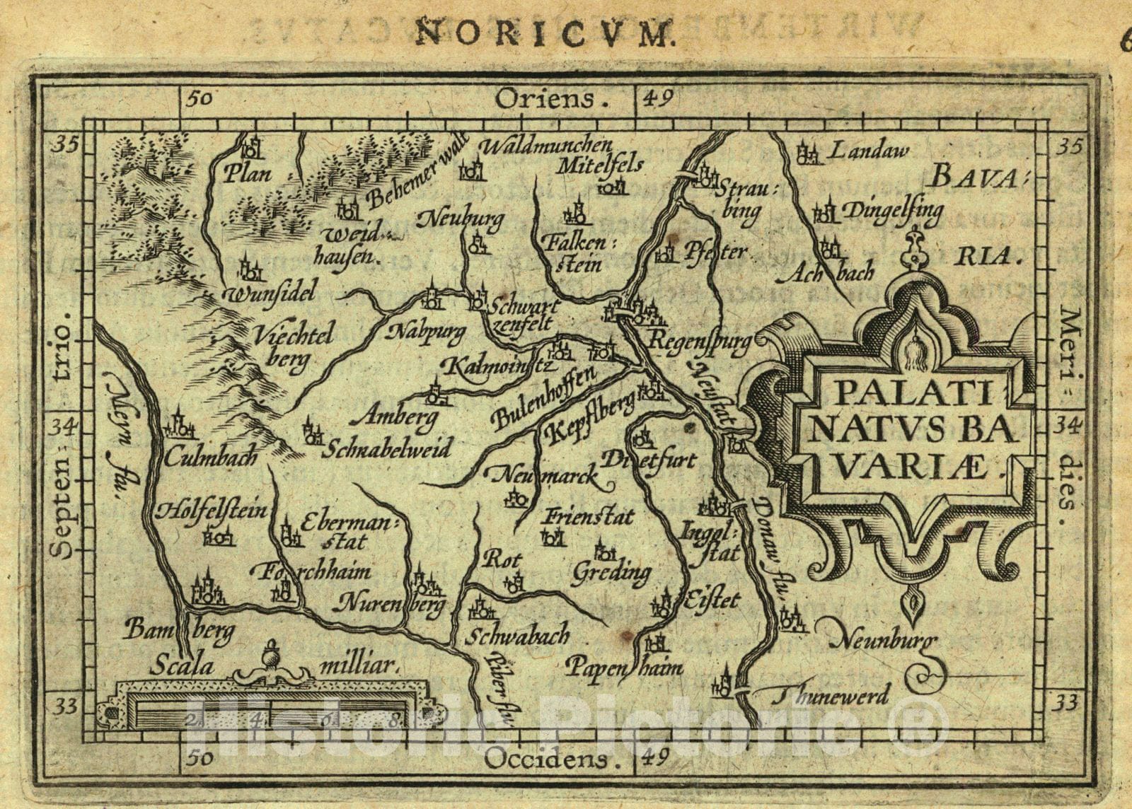 Historic Map : 1601 Noricum : Vintage Wall Art – Historic Pictoric