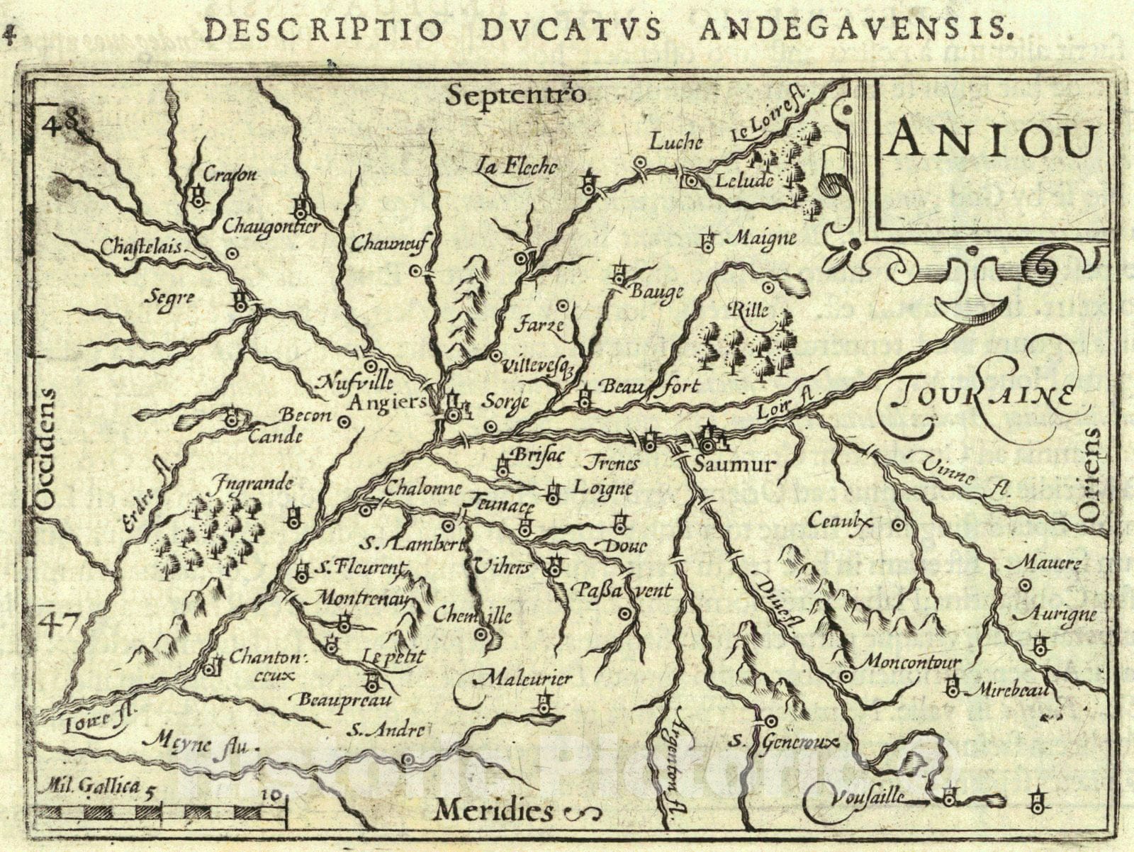 Historic Map : 1602 Anjou : Vintage Wall Art – Historic Pictoric