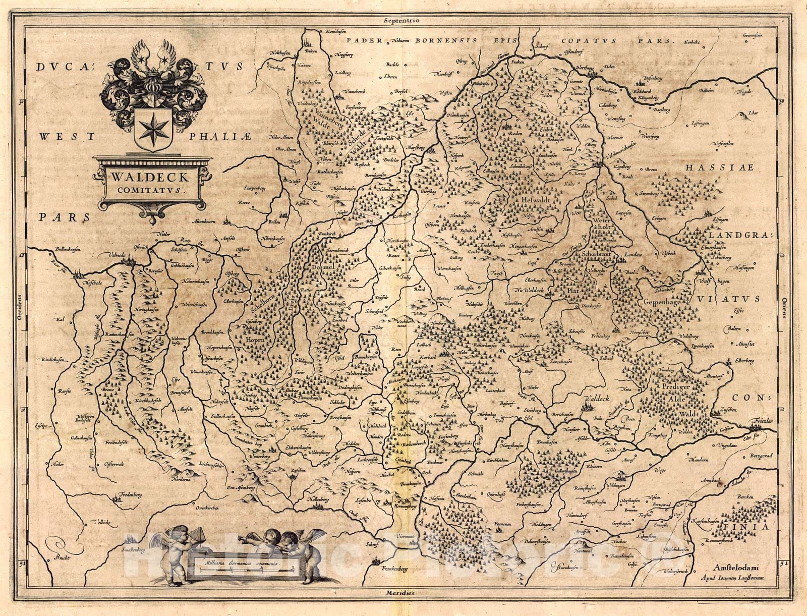 Historic Map : 1650 Waldeck Comitatus : Vintage Wall Art – Historic ...