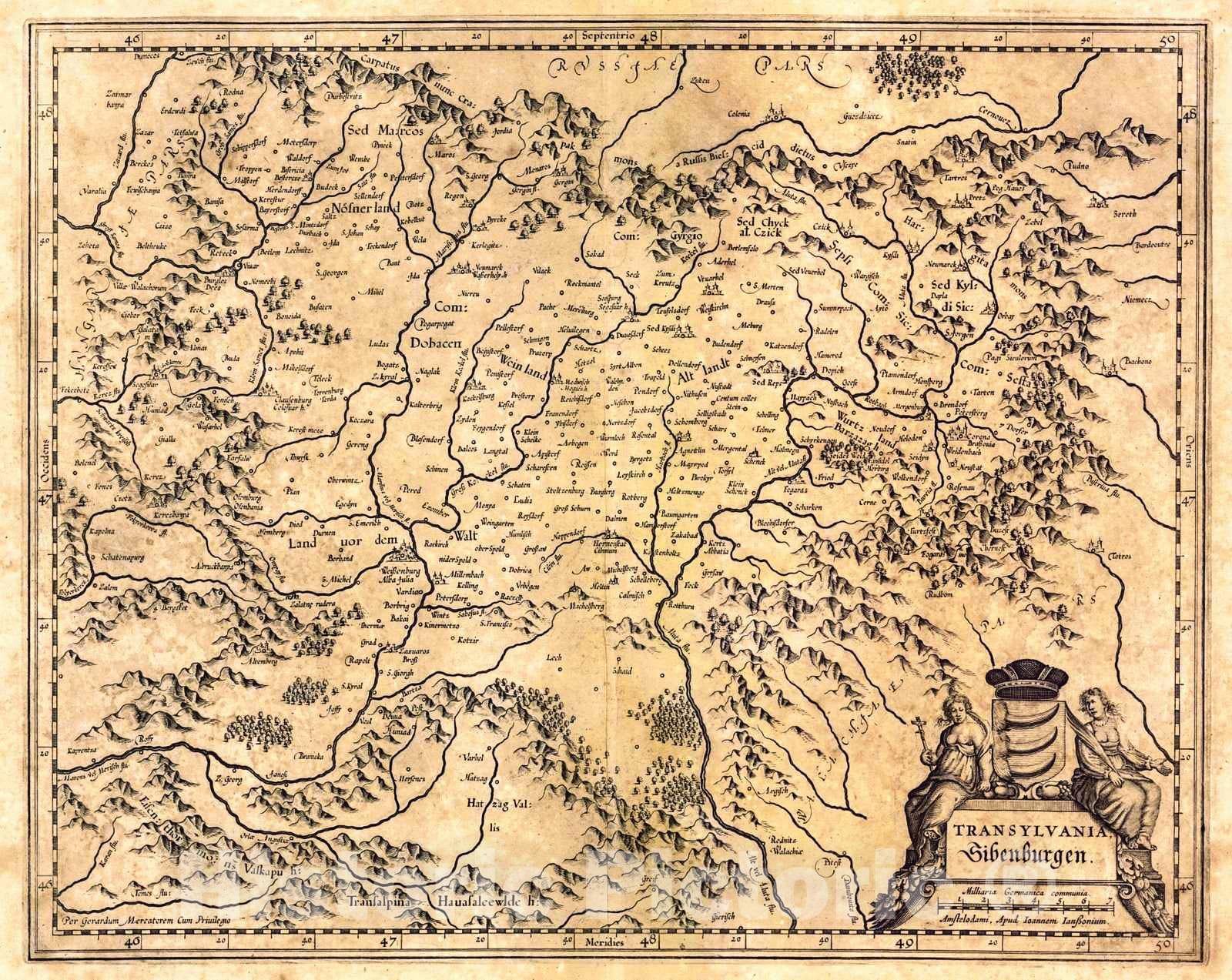 Historic Map : 1658 Transylvania : Vintage Wall Art – Historic Pictoric