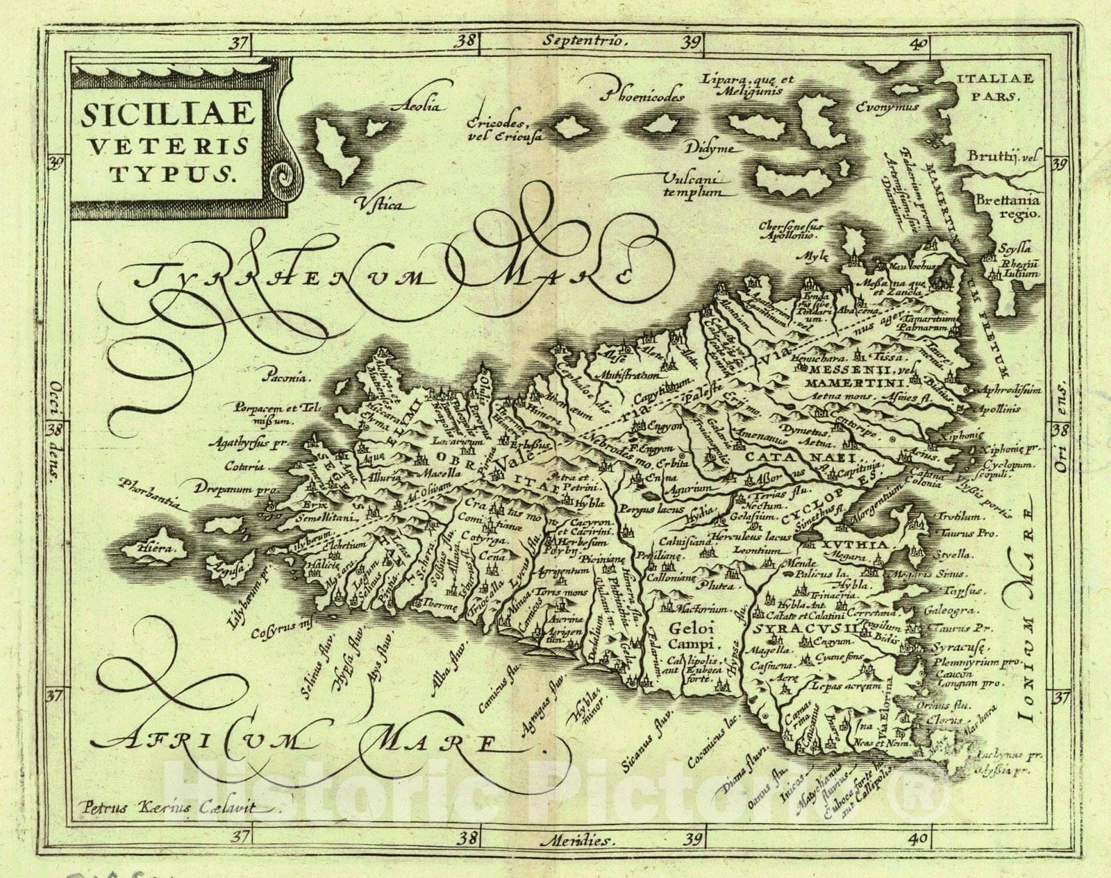 Historic Map : 1661 Sicilia Veteris Typus : Vintage Wall Art – Historic ...