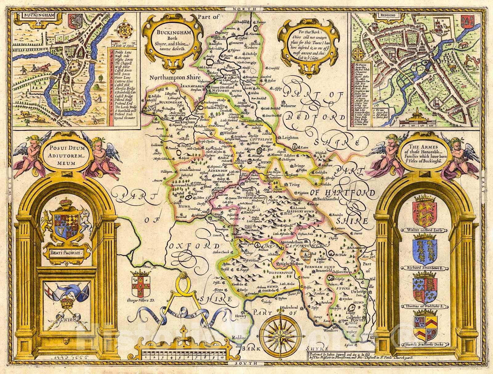 Historic Map : 1676 Buckingham. Both Shire and Shiretowne describ. : V ...