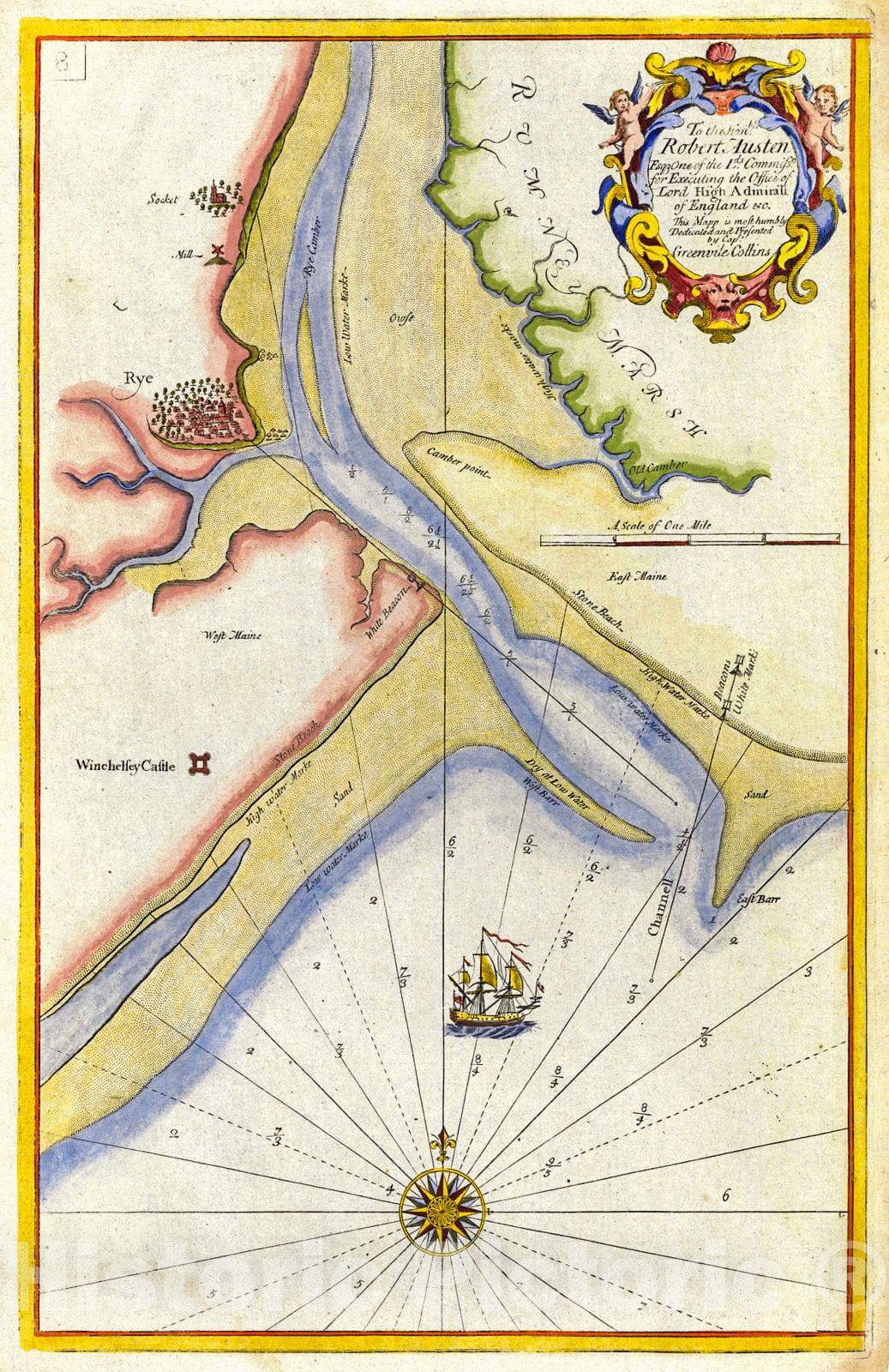 Historic Map : 1720 [Rye Sussex] : Vintage Wall Art – Historic Pictoric