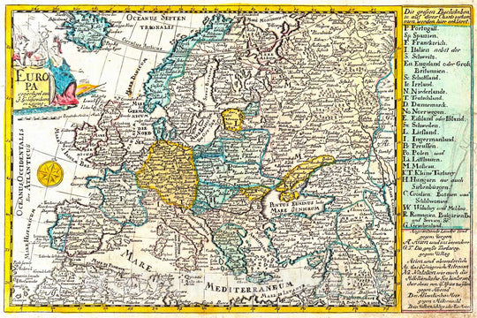 Historic Map : 1749 Europa : Vintage Wall Art – Historic Pictoric