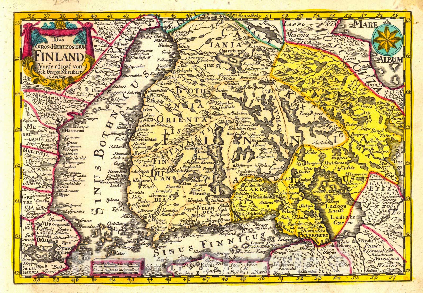 Historic Map : 1749 Das Gros Hertzogthum Finland : Vintage Wall Art ...