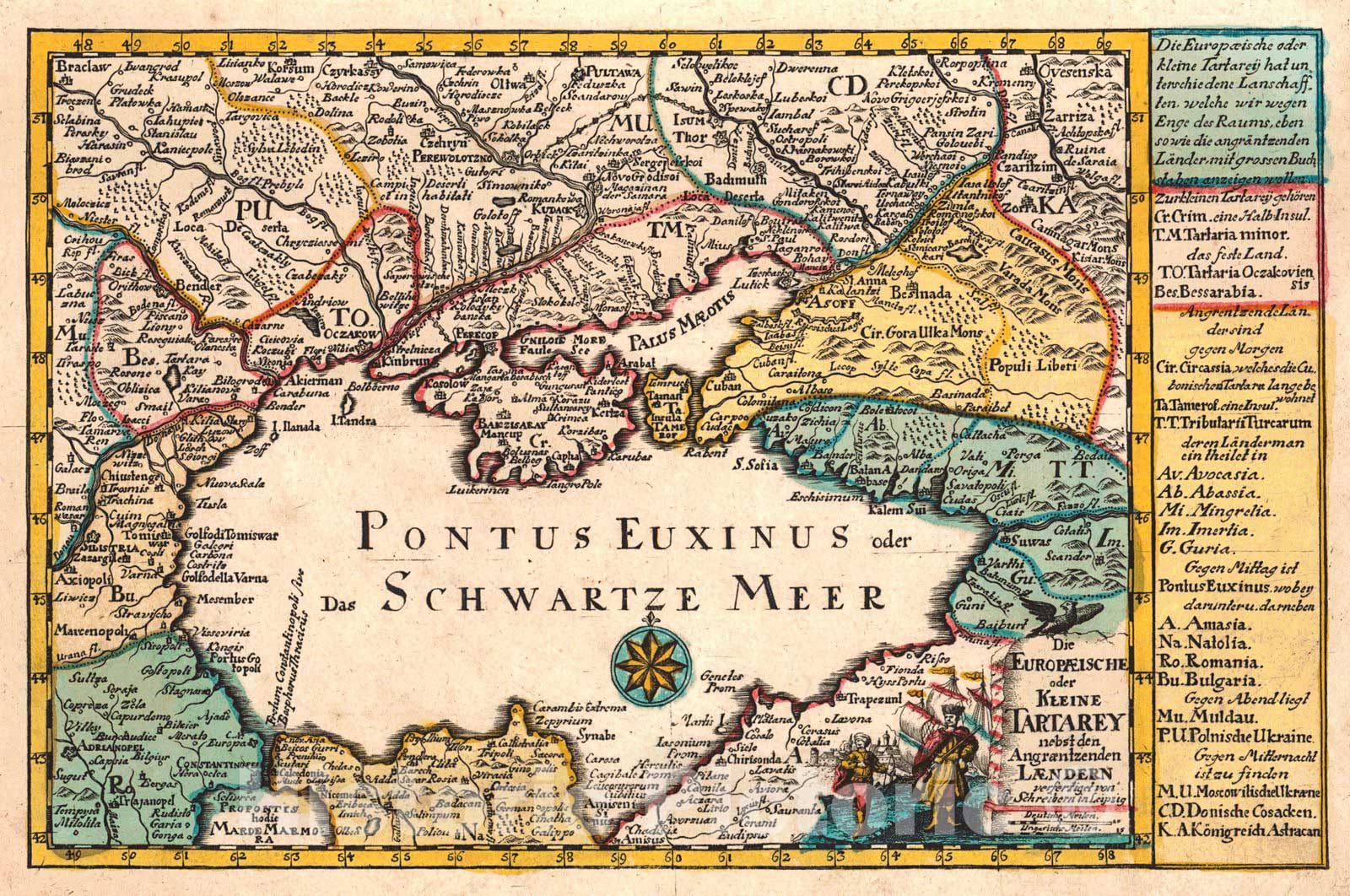 Historic Map : 1749 Die Europaeische oder Kleine Tartarey : Vintage Wa ...