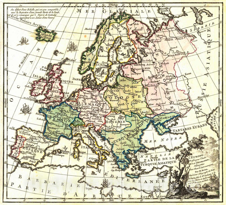 Historic Map : 1766 L'Europe : Vintage Wall Art – Historic Pictoric