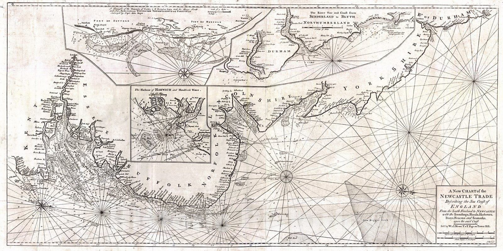 Historic Map : 1779 A New Chart of the Newcastle Trade Describing the ...