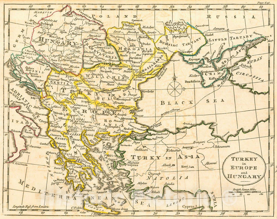 Historic Map : 1780 Turkey in Europe and Hungary : Vintage Wall Art ...