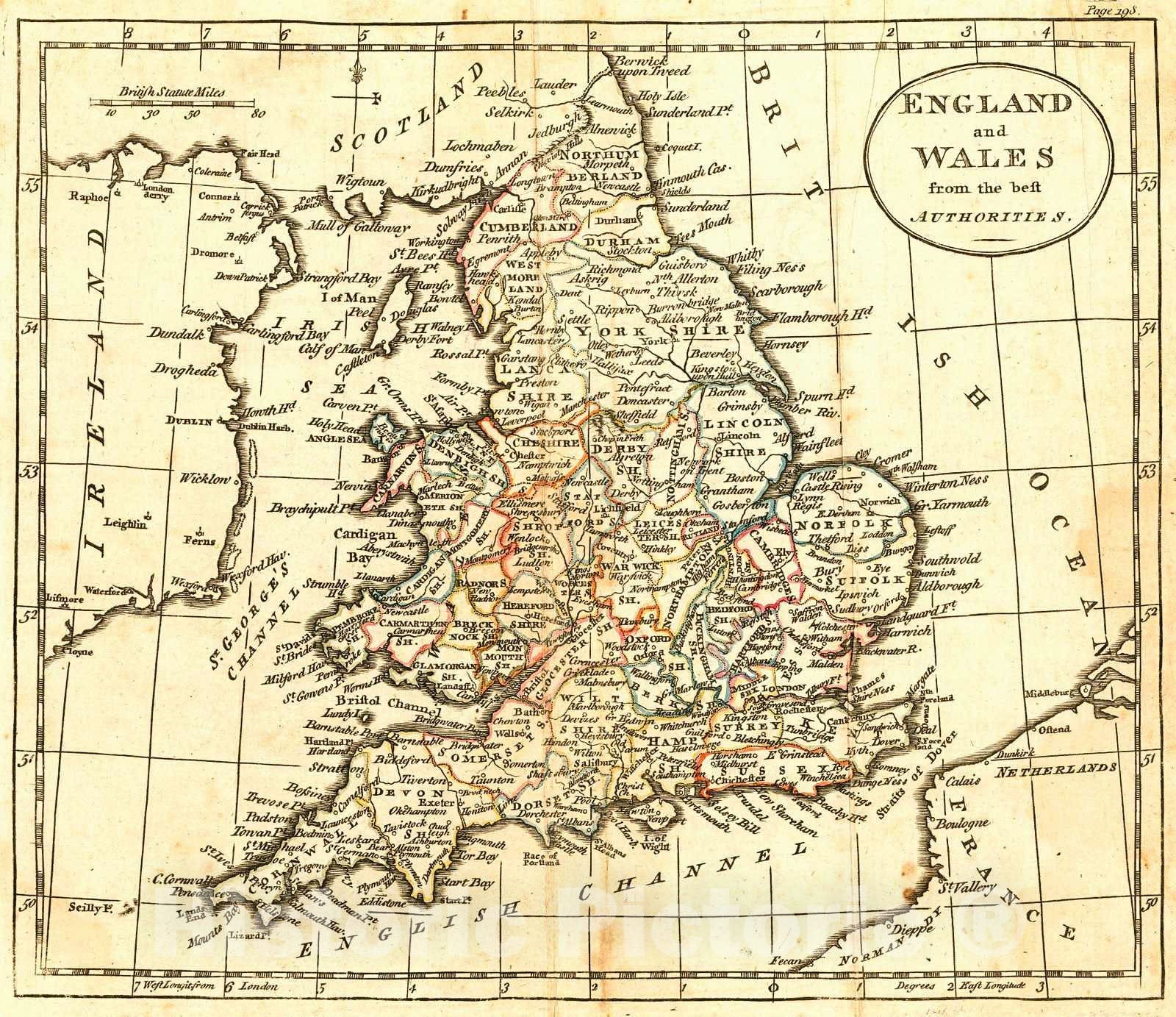 Historic Map : 1790 England and Wales from the best Authorities : Vint ...