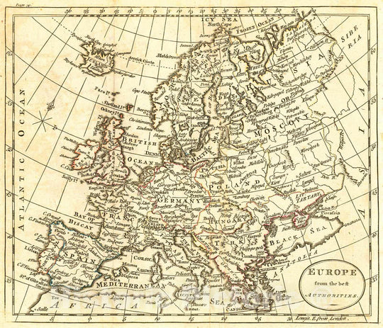 Historic Map : 1790 Europe from the best Authorities : Vintage Wall Ar ...