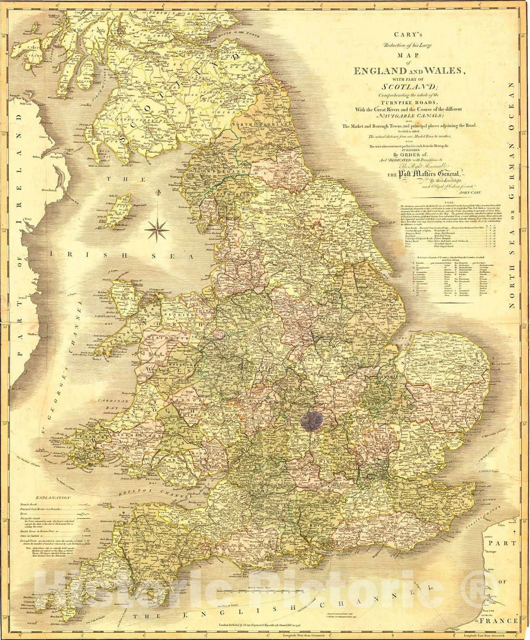 Historic Map : 1796 Map of England and Wales with part of Scotland : V ...