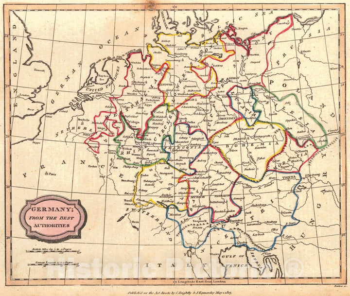 Historic Map : 1807 Germany; from the Best Authorities : Vintage Wall ...