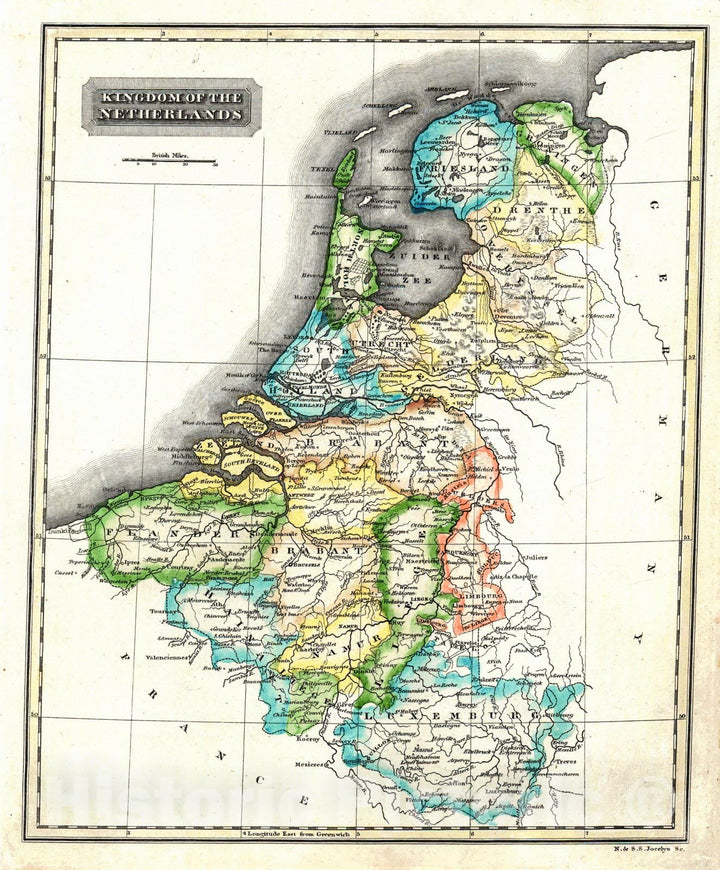 Historic Map : 1822 Kingdom of the Netherlands : Vintage Wall Art ...