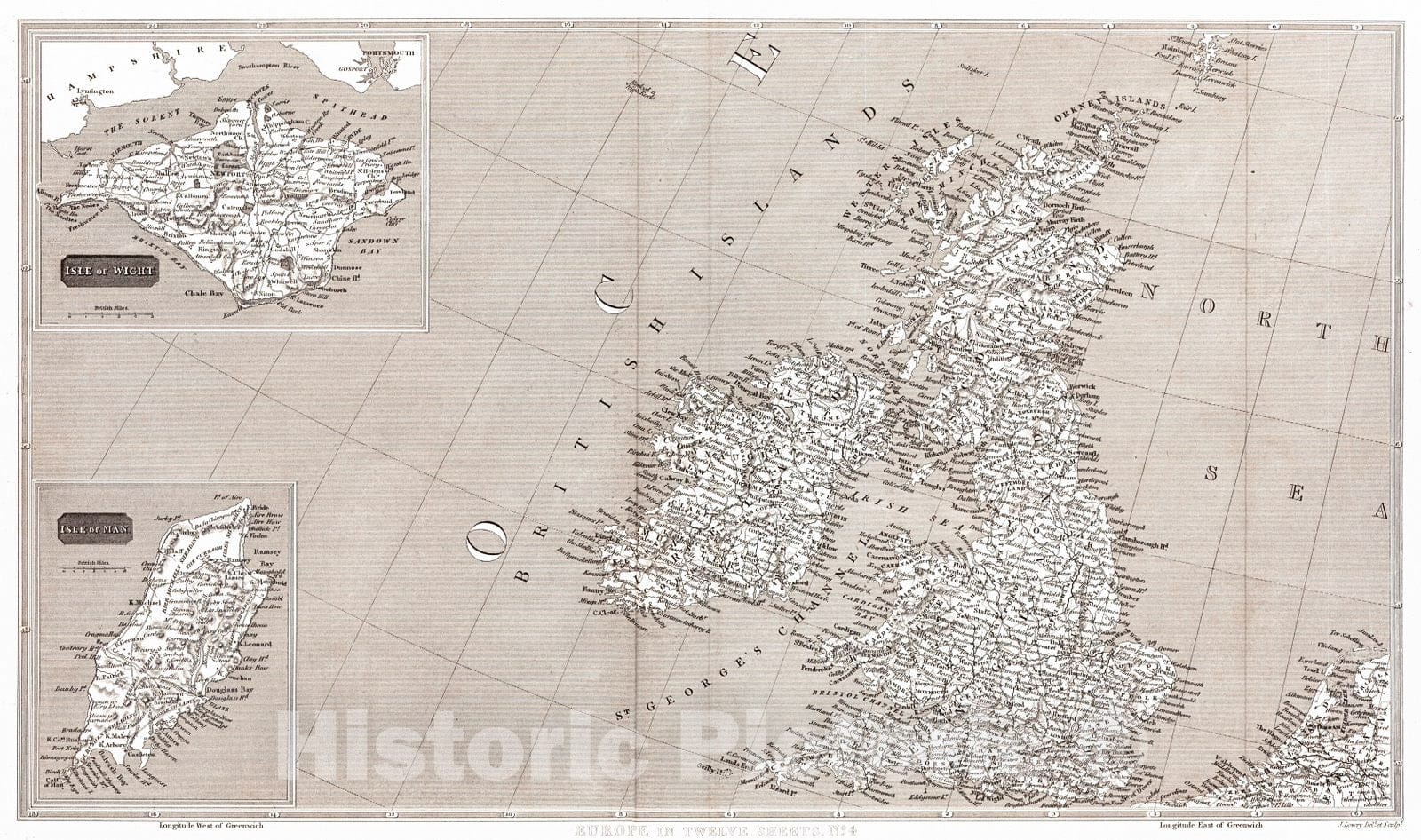 Historic Map : 1828 Europe in Twelve Sheets, No. 4 : Vintage Wall Art ...