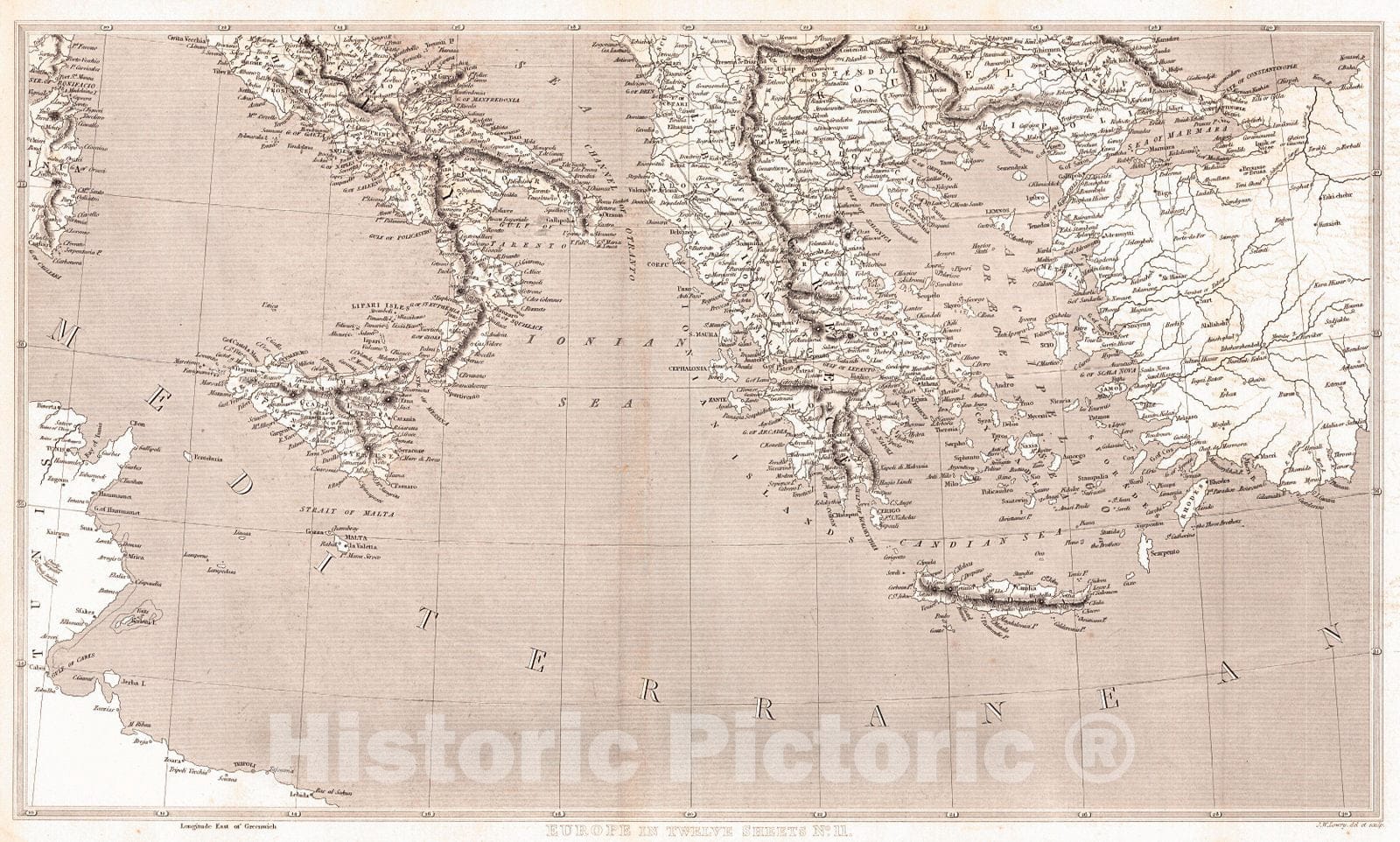 Historic Map : 1828 Europe in Twelve Sheets, No. 11 : Vintage Wall Art ...