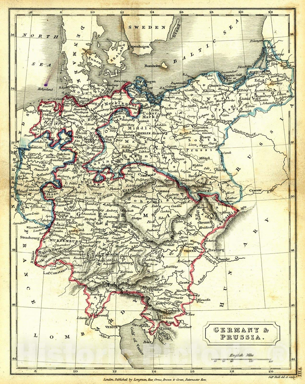 Historic Map : 1830 Germany and Prussia : Vintage Wall Art – Historic ...