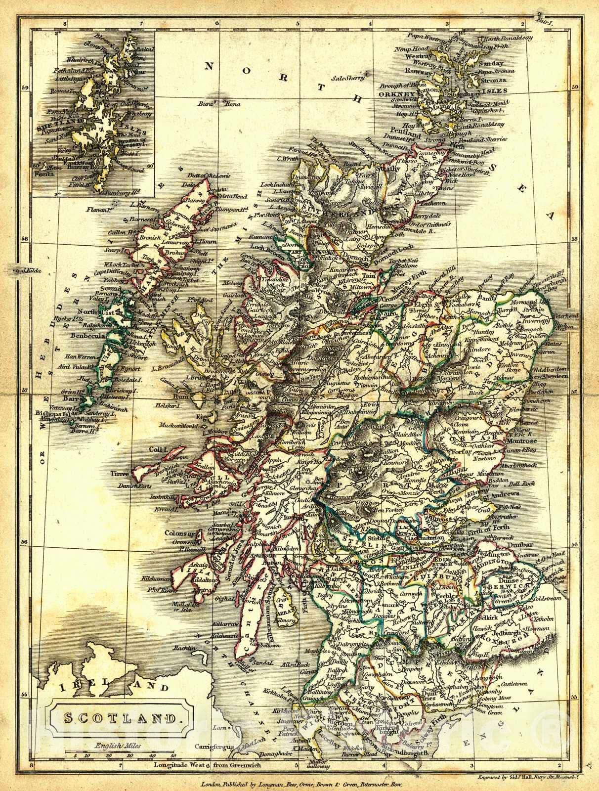 Historic Map : 1830 Scotland : Vintage Wall Art – Historic Pictoric