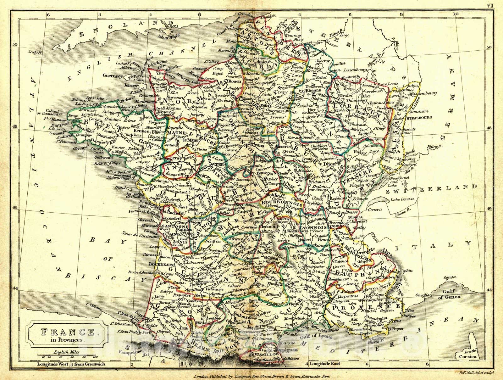 Historic Map : 1830 France in Provinces : Vintage Wall Art – Historic ...