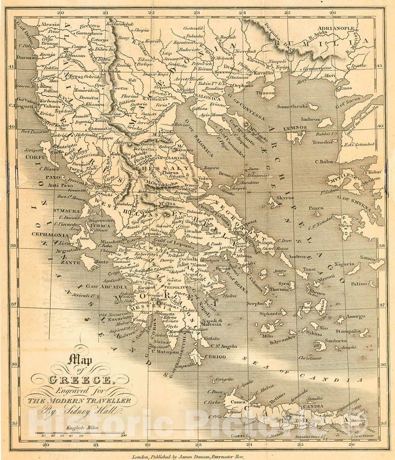 Historic Map : 1830 Map of Greece : Vintage Wall Art – Historic Pictoric