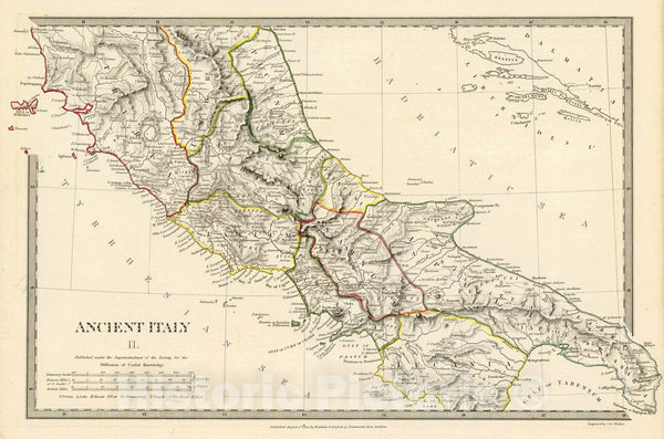 Historic Map : 1830 Ancient Italy II : Vintage Wall Art - Historic Pictoric