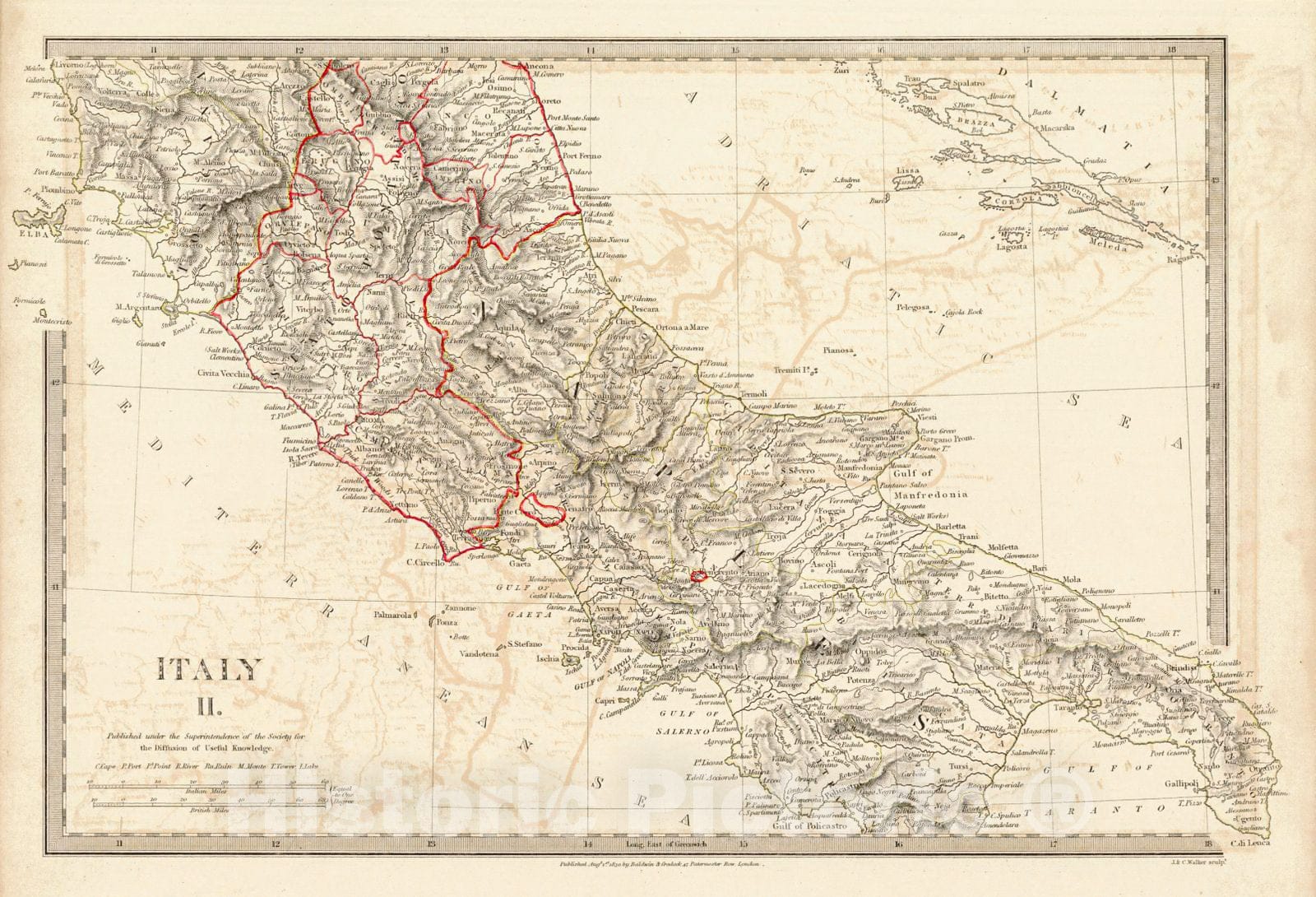 Historic Map : 1830 Italy II : Vintage Wall Art – Historic Pictoric