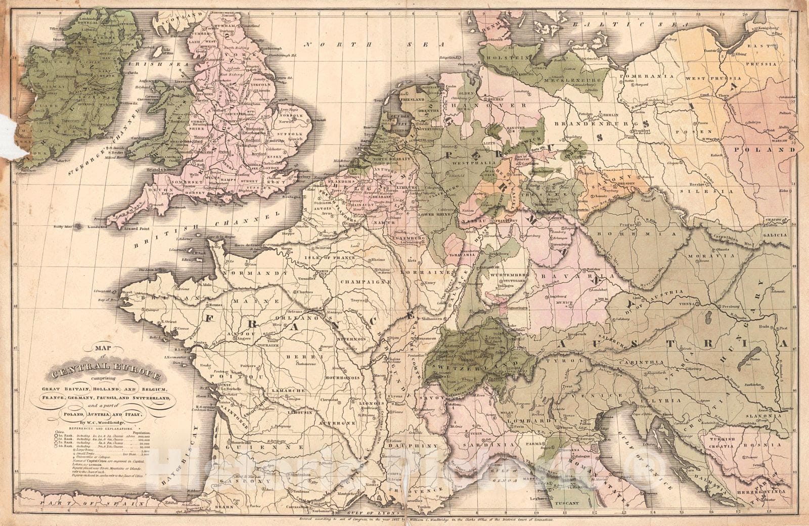 Historic Map : 1832 Map of Central Europe : Vintage Wall Art - Historic ...