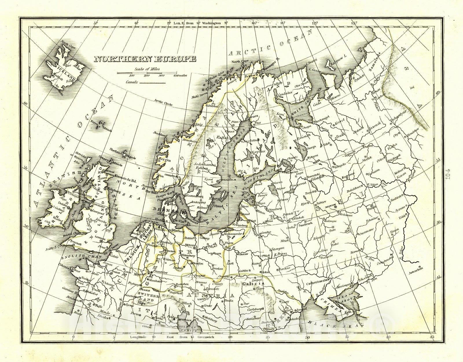 Historic Map : 1835 Northern Europe : Vintage Wall Art – Historic Pictoric