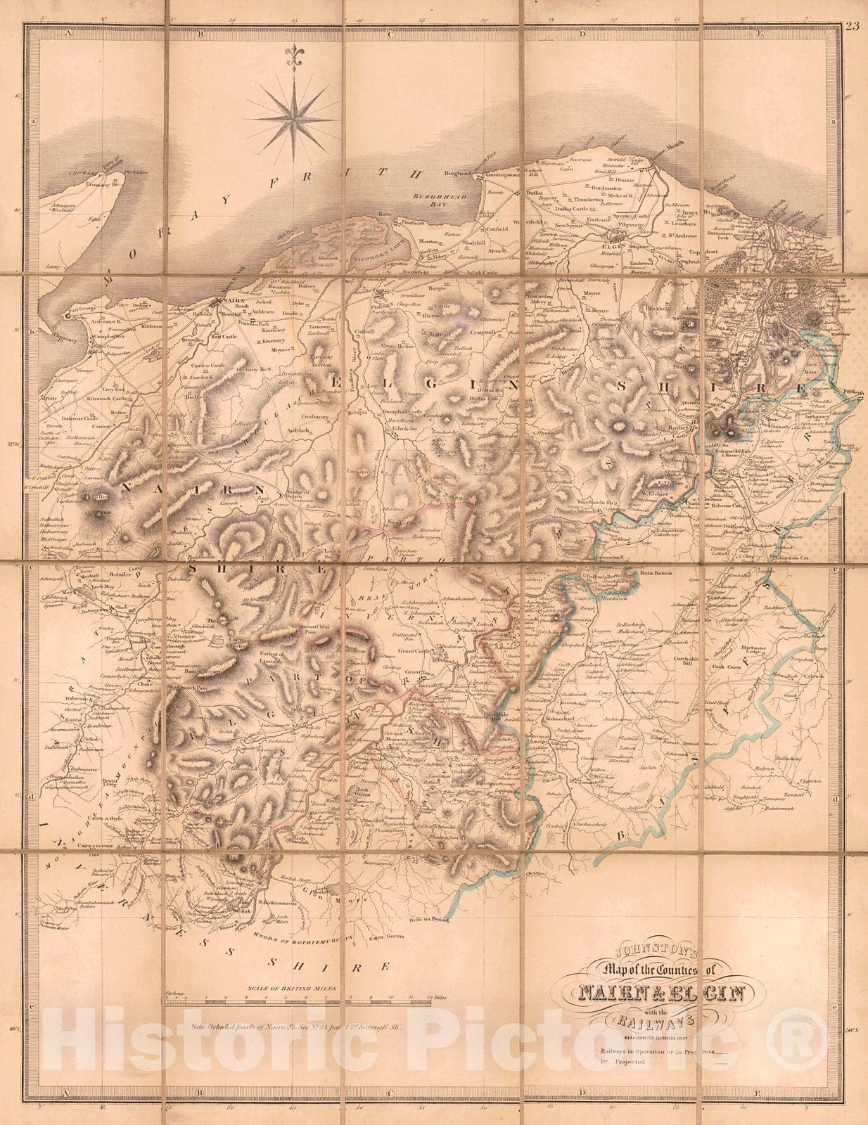 Historic Map : 1840 County Map of Moray : Vintage Wall Art – Historic ...