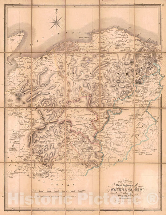 Historic Map : 1840 County Map of Moray : Vintage Wall Art – Historic ...