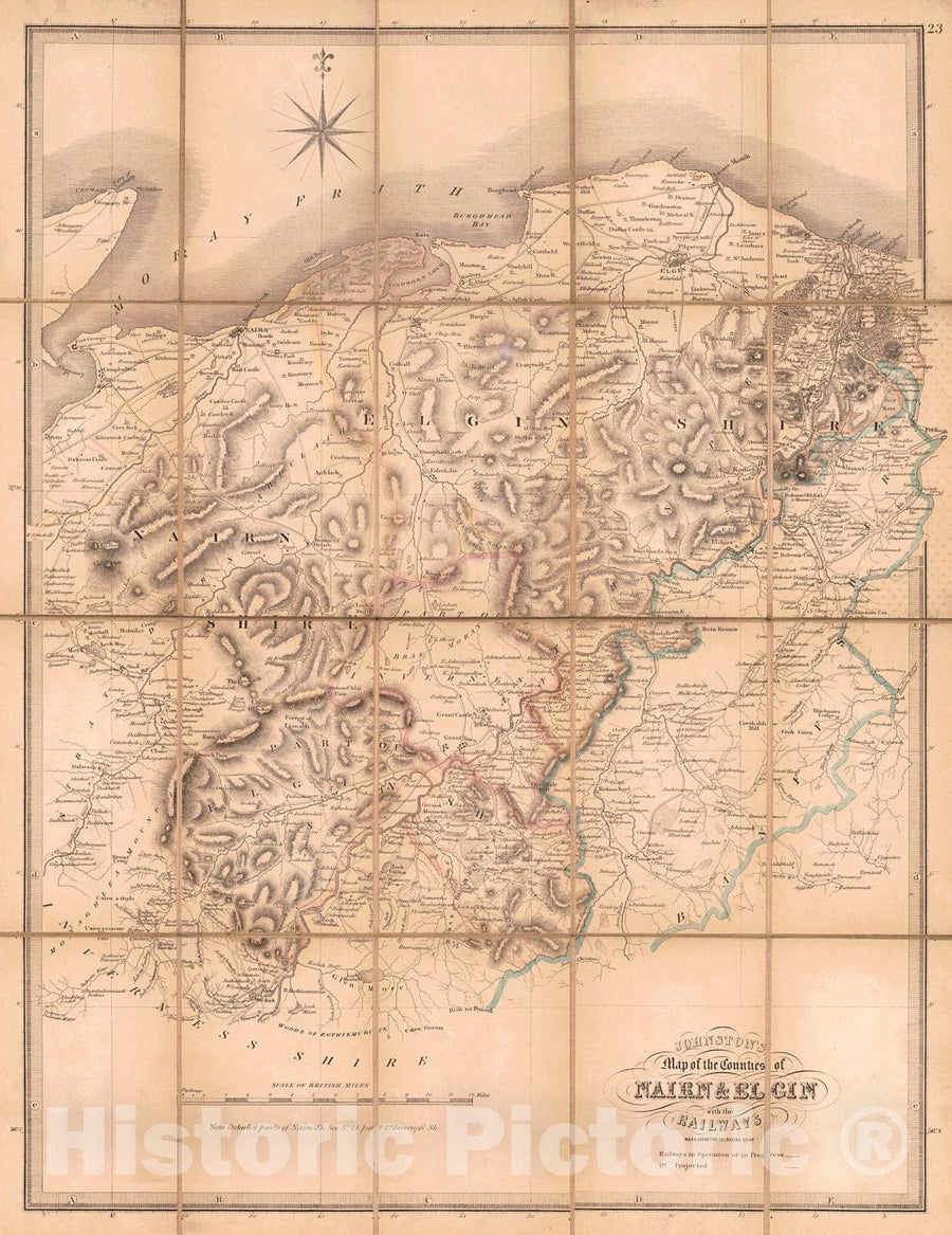 Historic Map : 1840 County Map of Moray : Vintage Wall Art – Historic ...