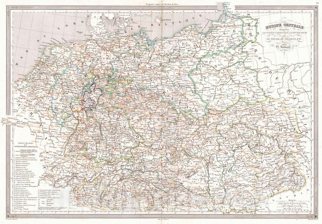 Historic Map : 1840 Europe Centrale : Vintage Wall Art – Historic Pictoric