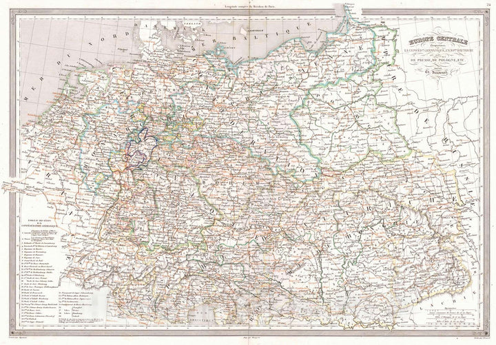 Historic Map : 1840 Europe Centrale : Vintage Wall Art – Historic Pictoric