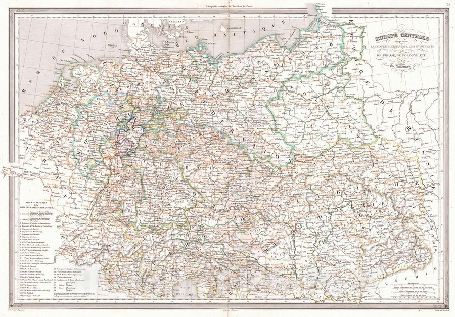 Historic Map : 1840 Europe Centrale : Vintage Wall Art – Historic Pictoric