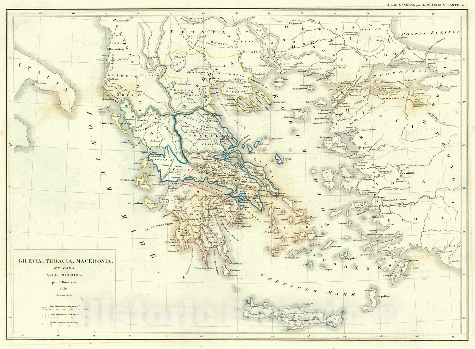 Historic Map : 1856 Grecia, Thracia, Macedonia et pars Asie Minoris, 1 ...