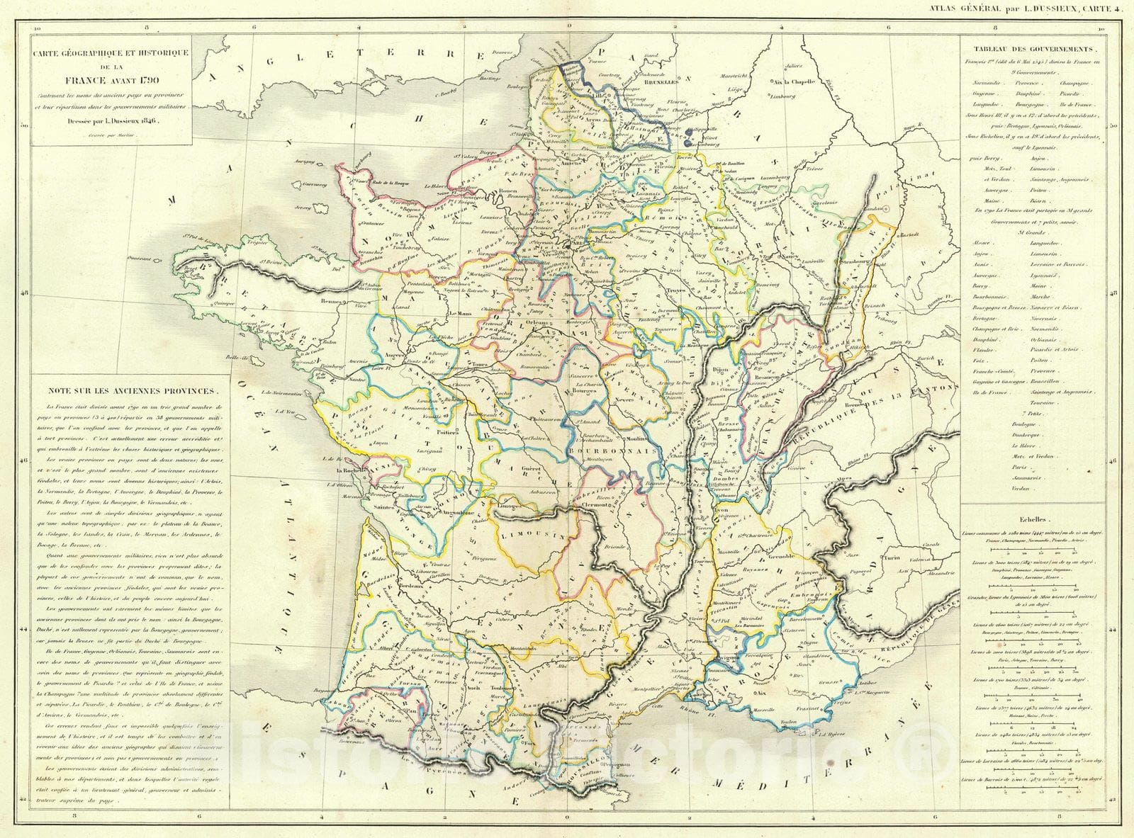 Historic Map : 1856 Carte Geographique et Historique de la France avan ...