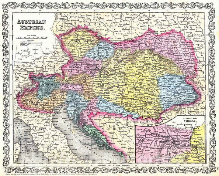 Historic Map : 1856 Austrian Empire : Vintage Wall Art – Historic Pictoric