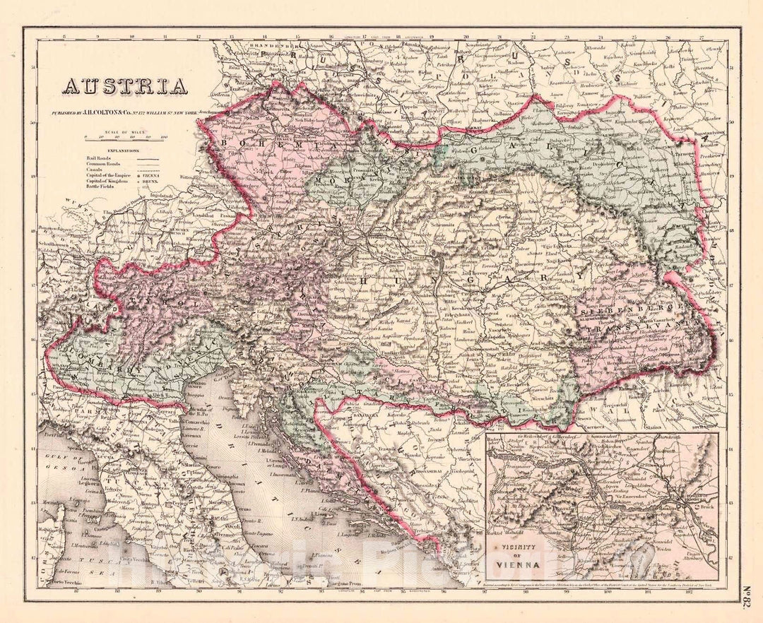 Historic Map : 1857 Austria : Vintage Wall Art – Historic Pictoric