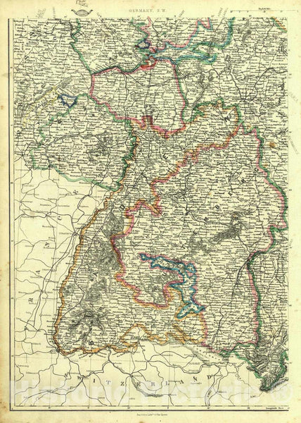 Historic Map : 1862 Germany : Vintage Wall Art - Historic Pictoric