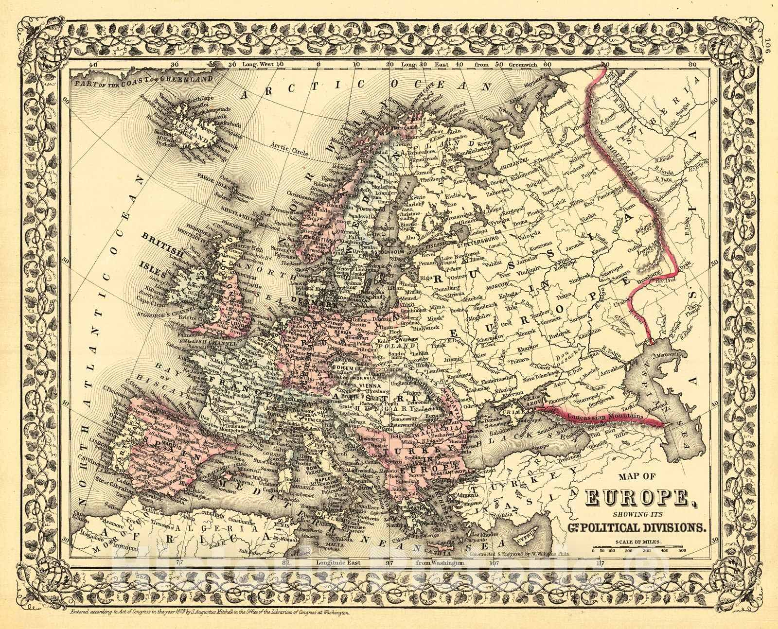 Historic Map : 1880 Map of Europe showing its Geopolitical Divisions ...