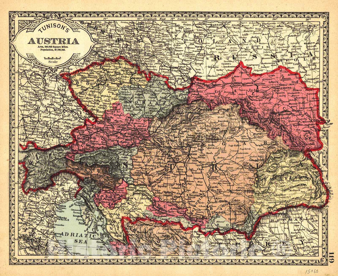 Historic Map : 1885 Austria : Vintage Wall Art – Historic Pictoric