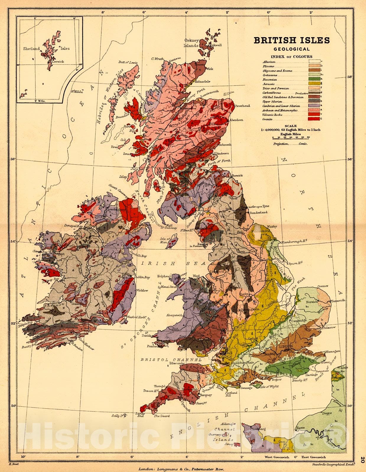 Historic Map : 1889 British Isles, Geological : Vintage Wall Art ...