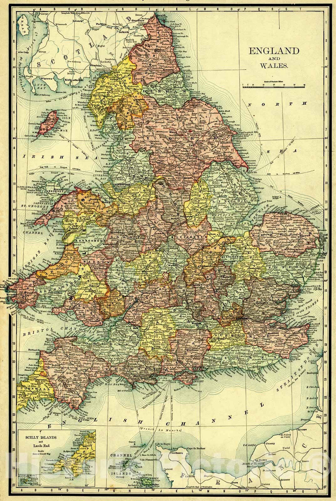 Historic Map : 1893 England and Wales : Vintage Wall Art – Historic ...