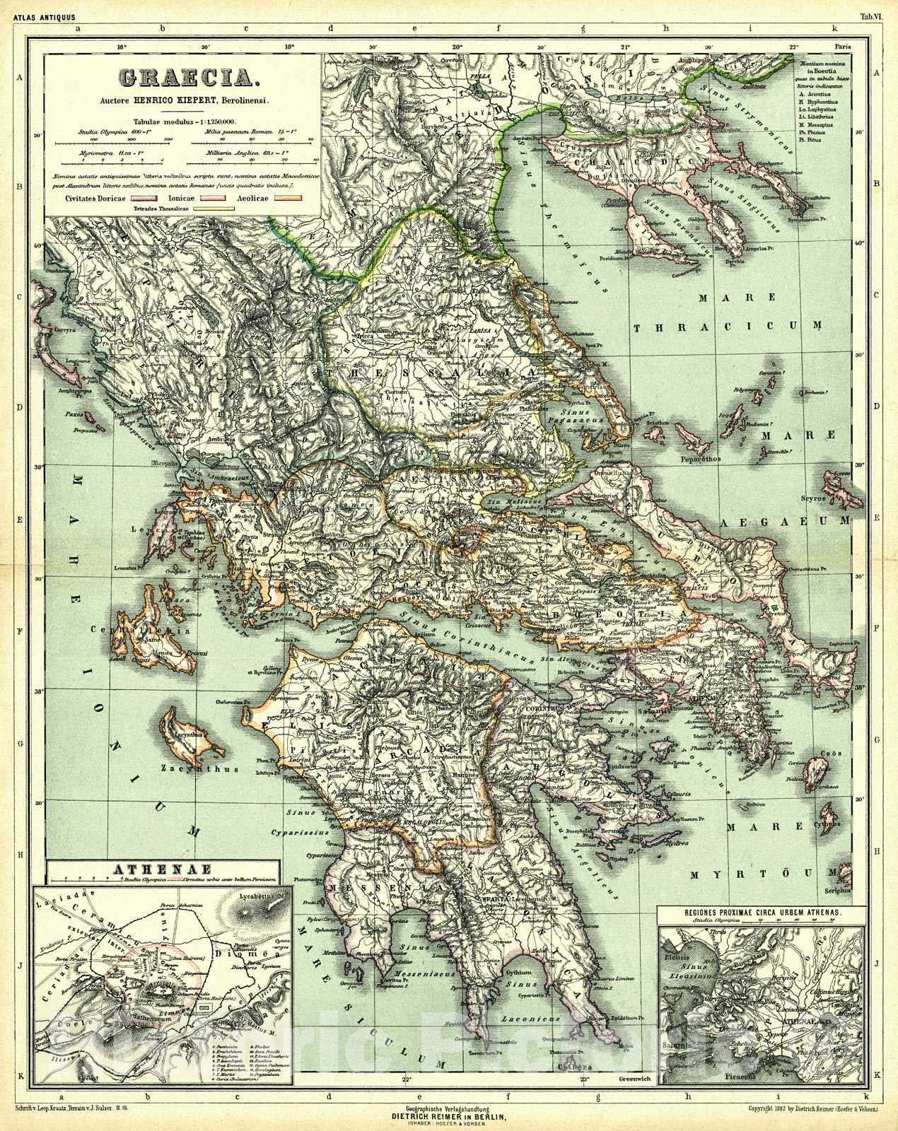 Historic Map : 1894 Graecia : Vintage Wall Art – Historic Pictoric