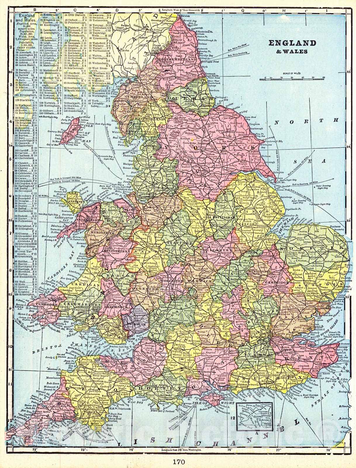 Historic Map : 1898 England & Wales : Vintage Wall Art – Historic Pictoric